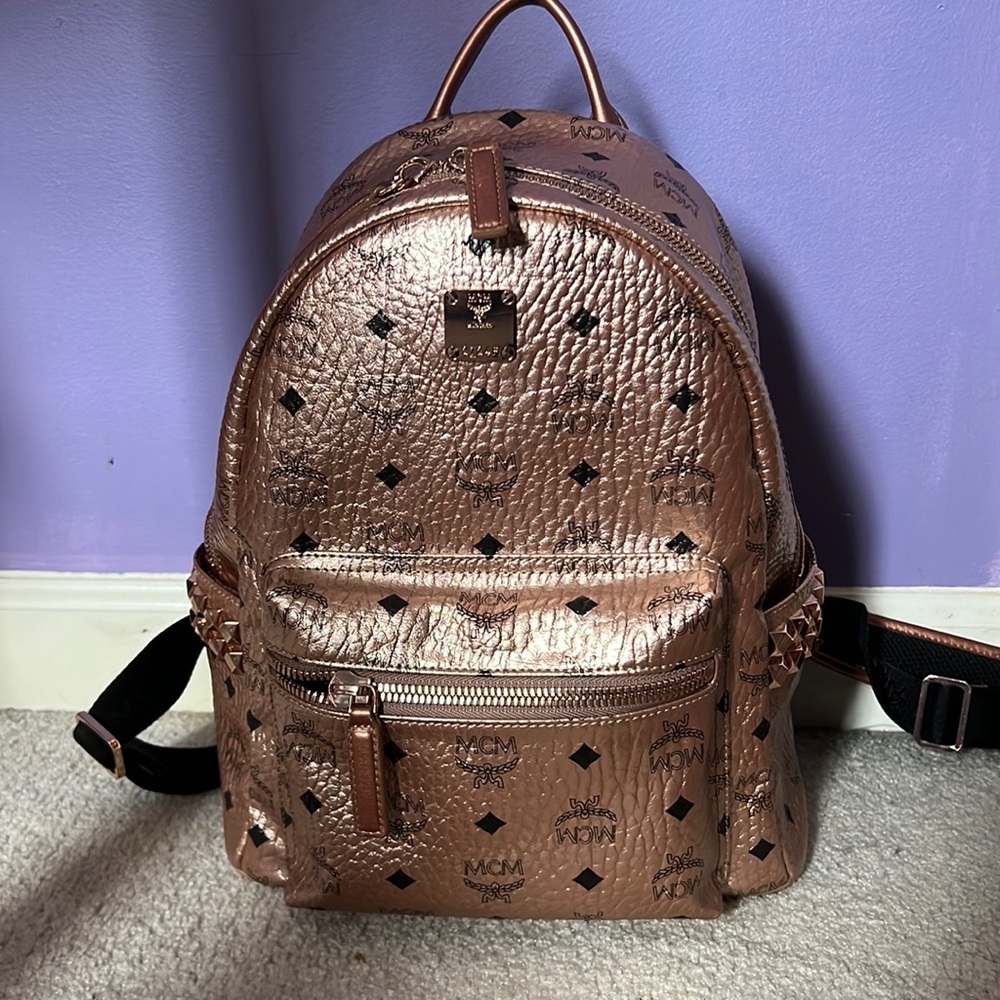 Mcm Stark Visetos Small Side-Stud Backpack - Gem